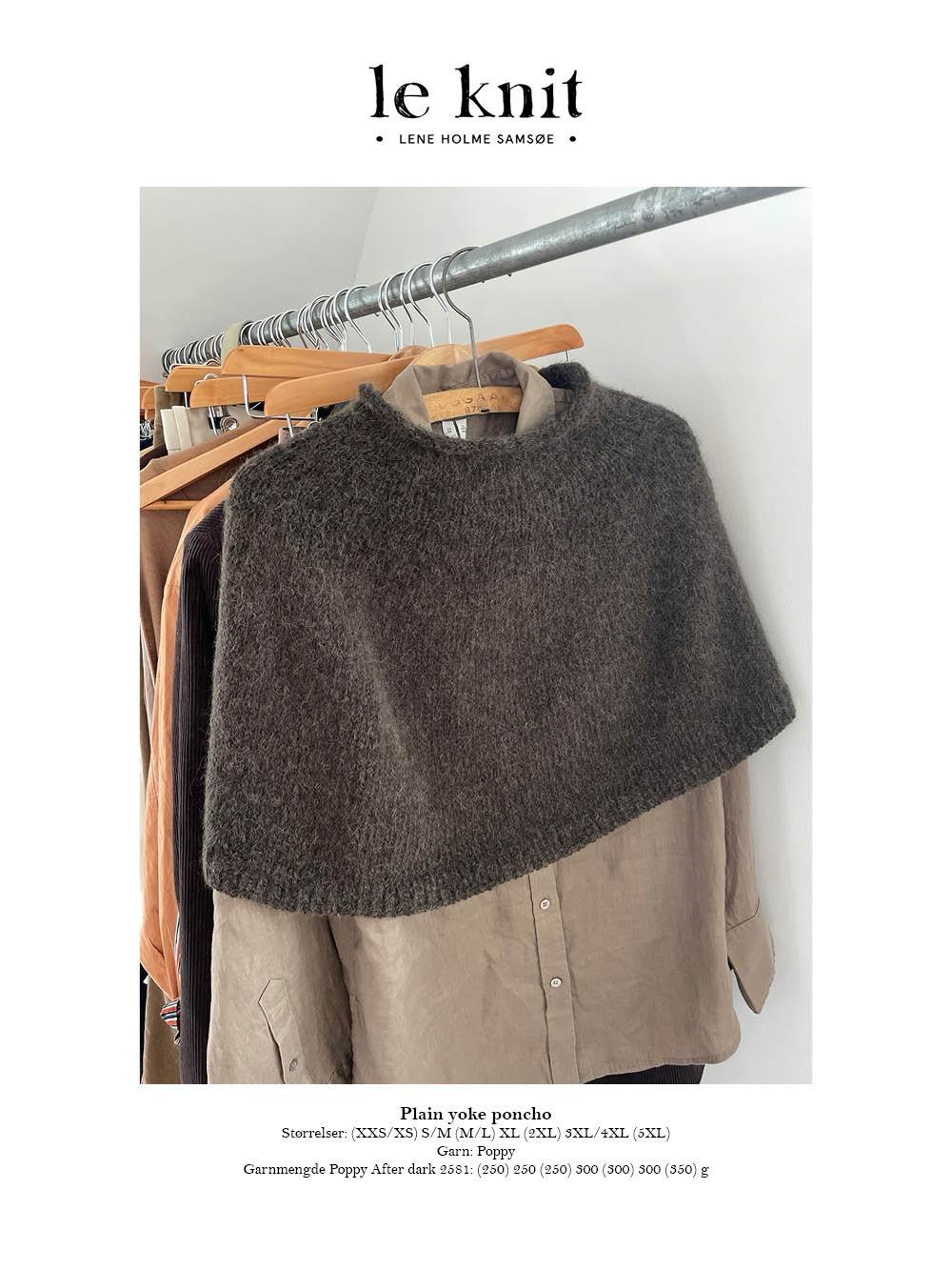 Le Knit Plain Yoke Poncho • Strikkebua Sandefjord